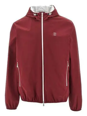 Brunello Cucinelli Bonded Nylon Blouson Jacket - Red
