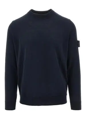 Stone Island Rws Wool Crewneck Sweater - Blue
