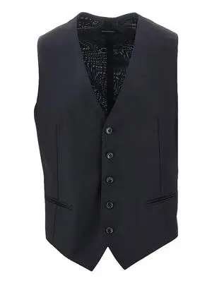 Tagliatore Super 110's Wool Tailored Vest - Blue