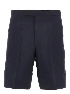 Prada Creased Effect Light Mohair Shorts - Blue
