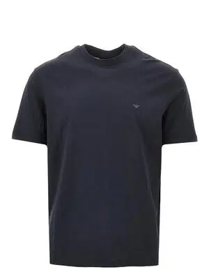 Emporio Armani Travel Essential Lyocell And Cotton T-shirt - Blue