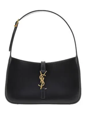 Saint Laurent SAINT LAURENT Le 5 À 7 Smooth Leather Hobo Bag With YSL Hook Closure Black