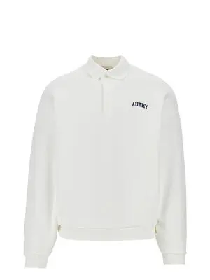 AUTRY French Terry Polo Weathirt - White
