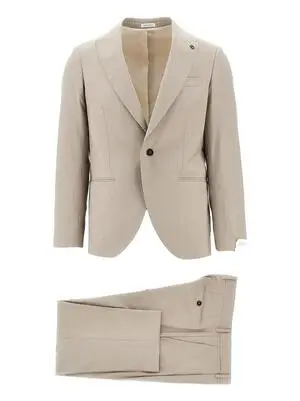 BRERAS Biella' Single-breasted Tailored Suit - Beige