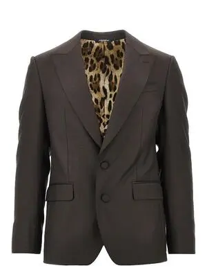 Dolce & Gabbana Sicilia Light Wool Single-breasted Jacket - Brown