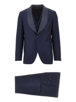 Tagliatore Super 110's Wool Three-piece Suit - Blue