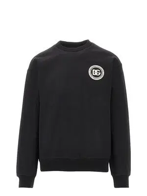 Dolce & Gabbana Cotton French Terry Sweatshirt With Logo Patch - Black