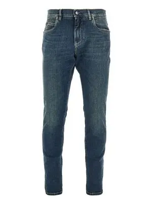 Dolce & Gabbana Stretch Denim Regular Fit Jeans - Blue