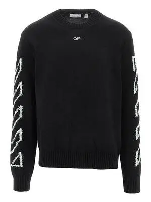 Off-White Diag Outline Crewneck Sweater - Black