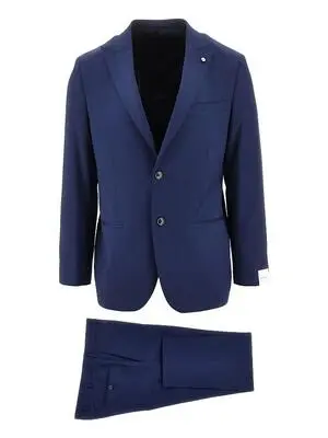 LUIGI BIANCHI Super 110's Wool Tailored Suit - Blue