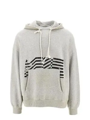 GOLDEN GOOSE Printed Cotton Hoodie - Grey