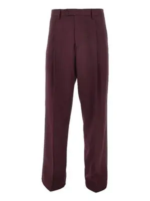 MARSEM Tailored Twill Pants With Darts - Red