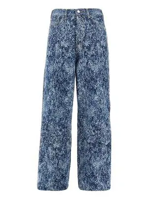 1989 STUDIO Wide Leg Marble Print Jeans - Blue