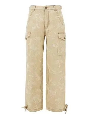 Etro Floral Jacquard Canvas Cargo Pants - Beige