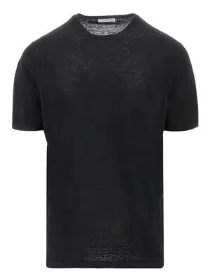 Majestic Filatures Linen Knit T-hirt - Black