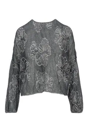 EMPORIO ARMANI EMPORIO ARMANI Jacquard Cotton-Blend Floral Motif Sweater