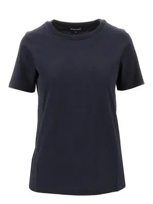 Emporio Armani Embroidered Cotton T-shirt - Blue