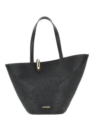 Jacquemus Bambola Asymmetrical Maxi Basket Bag - Black