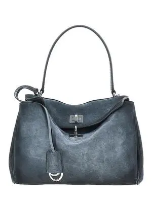 Balenciaga BALENCIAGA Small Rodeo Bag In Waxed Suede Leather Grey