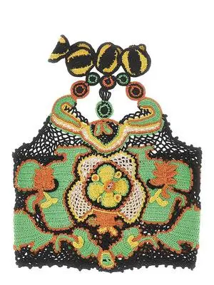 Etro Crocheted Floral Halterneck Top - Multicolor