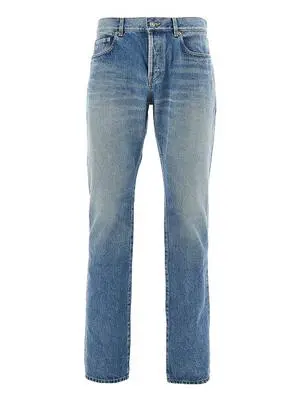 Saint Laurent Low-rise Slim Fit Jeans - Blue
