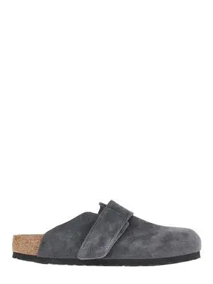 BIRKENSTOCK Suede Leather Adjustable Clogs - Grey