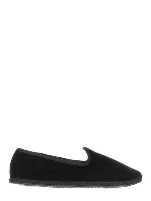 VIBI VENEZIA Velvet Slippers With Grosgrain Piping - Black
