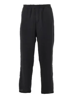 MARSEM Linen-effect Canvas Pants With Elasticated Waist - Black
