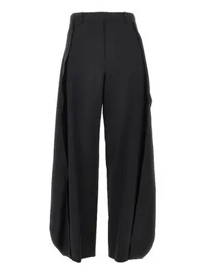 Loewe Wool Pants With Paneled Back - Black