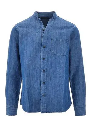 Sease Denim Fih Tail Hirt - Blue
