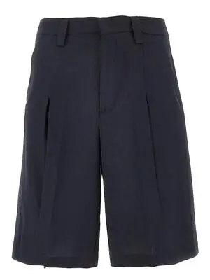 C.9.3 Wool-blend Canvas Bermuda Shorts - Blue
