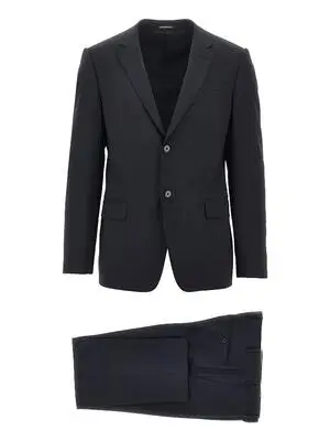 Emporio Armani Stretch Wool 'm Line' Tailored Suit - Black