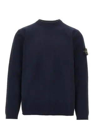 Stone Island Micro Stitch Organic Cotton Sweater - Blue