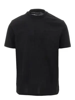 Emporio Armani Jacquard Eagle T-hirt - Black