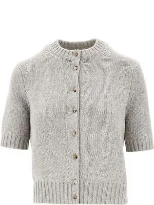 Khaite Nora Stretch Cashmere Cardigan - Grey