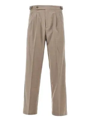 MARSEM MARSEM Wool-Blend Melangé Effect Wide Leg Pants