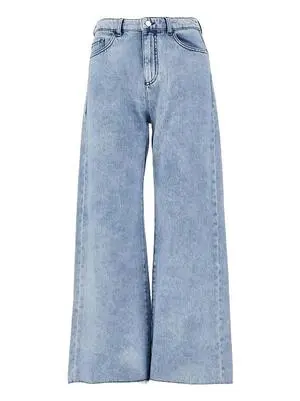 EMPORIO ARMANI EMPORIO ARMANI J33 Frayed Wide Leg Cropped Jeans