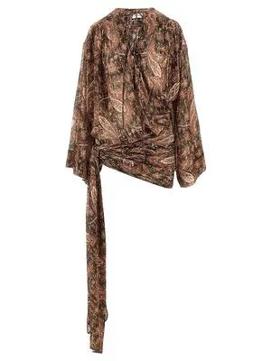 Andamane Paisley Georgette 'indira' Mini Dress - Multicolor