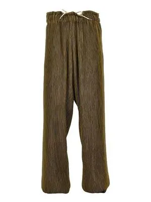 EMPORIO ARMANI Emporio Armani Microplissè Fabric Wide Leg Pants