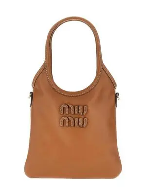 Miu Miu Miu Miu Mini "Ivy" Leather Bag Brown