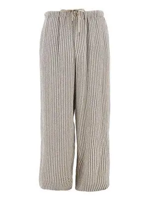 Emporio Armani Jacquard Viscose Loose Wide-leg Pants - Multicolor