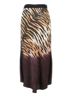 Pinko Animalier Print Midi Skirt - Multicolor