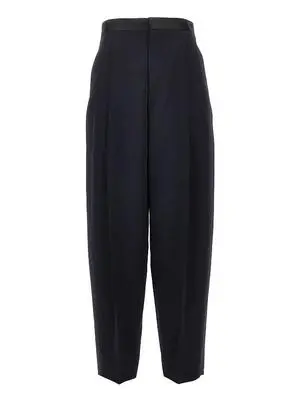 Bottega Veneta Grain De Poudre Wool Pants With Double Dart - Black