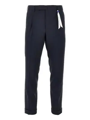 SANTANIELLO Wool Tailored Pants - Blue