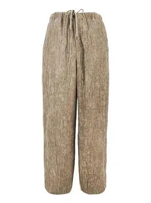 EMPORIO ARMANI EMPORIO ARMANI Bark Effect Linen-Blend Pants