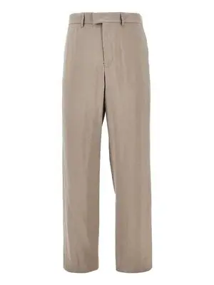 Emporio Armani Modal-blend Relaxed Fit Straight Leg Pants - Grey