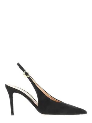 GIANVITO ROSSI Robbie Suede Leather Slingback Pumps - Black