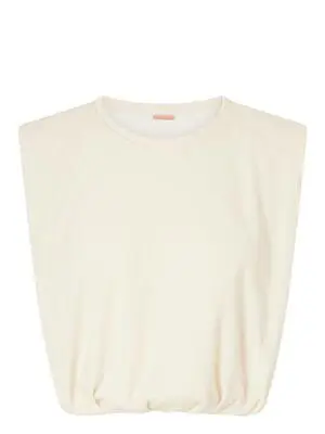 Johanna Ortiz Muraya Ribbed Cotton-blend Top - Neutrals