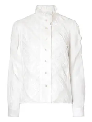 Thierry Colson Ruffled Cotton-voile Blouse - Neutrals