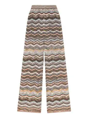Missoni Striped Metallic Crochet-knit Wide-leg Pants - Multi